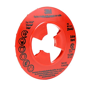 3M Disc Pad Face Plate, Ribbed - Extra Hard Density - For High Pressure Grinding - Attaches to Disc Pad Hub - 4.5" - 28443