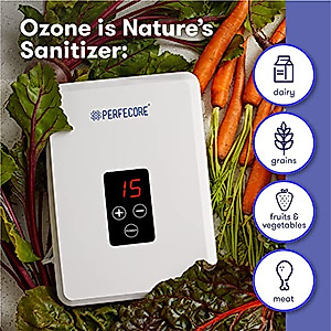 Perfecore Water Ozonator - Odor Eliminator and Fresh Water Machine w/Diffuser Stones and Timer - For Home, Kitchen, Fruits & Vegetables - 600 mg/Hour﻿