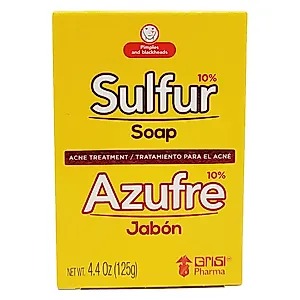 Grisi Sulfur Soap for Acne - 4.4 ounce (Pack of 6)