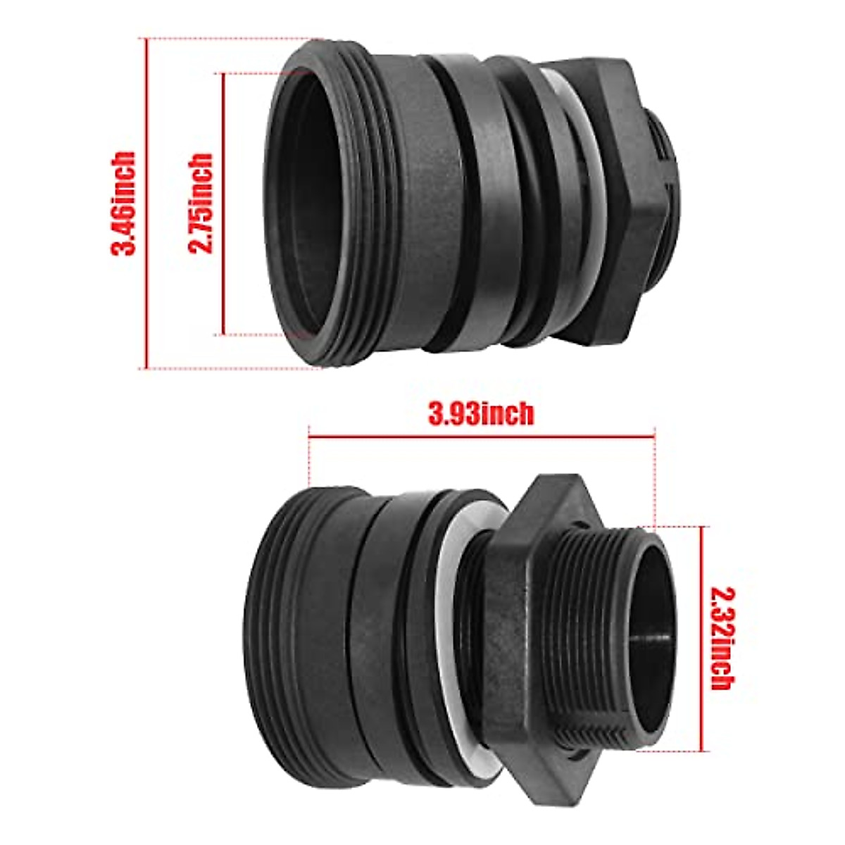 154714 Bulkhead Replacement Kit Compatible with 2-inch Triton II Pool and Spa Sand Filter, Aftermarket Part