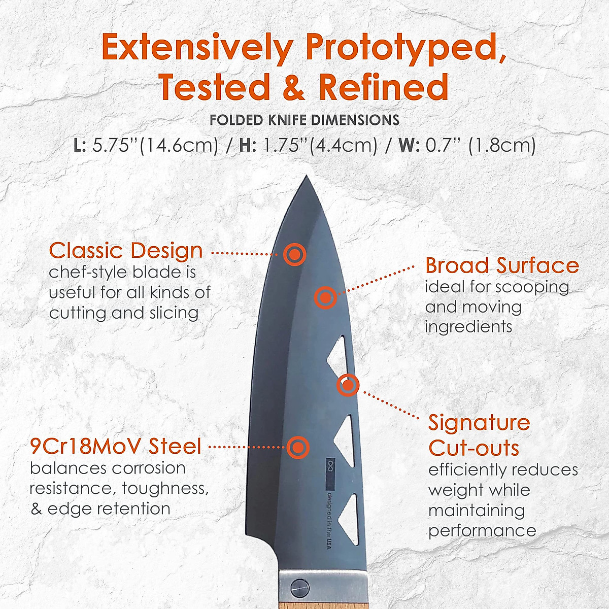nCamp Food Prep Folding Knife - Premium Chef and Santuko Folding Knife Bundle, Premium-Quality,Compact Outdoor Cooking Knife with 9CR18MOV Steel Blade, wood handle for a comfortable secure grip