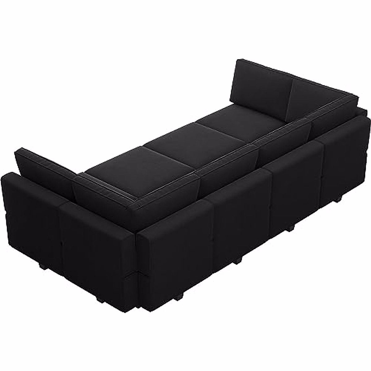 Belffin Modular Sectional Sofa with Storage Chaises Sectional Sleeper Sofa Couch 8 Seat Sectional Sofa Bed Black