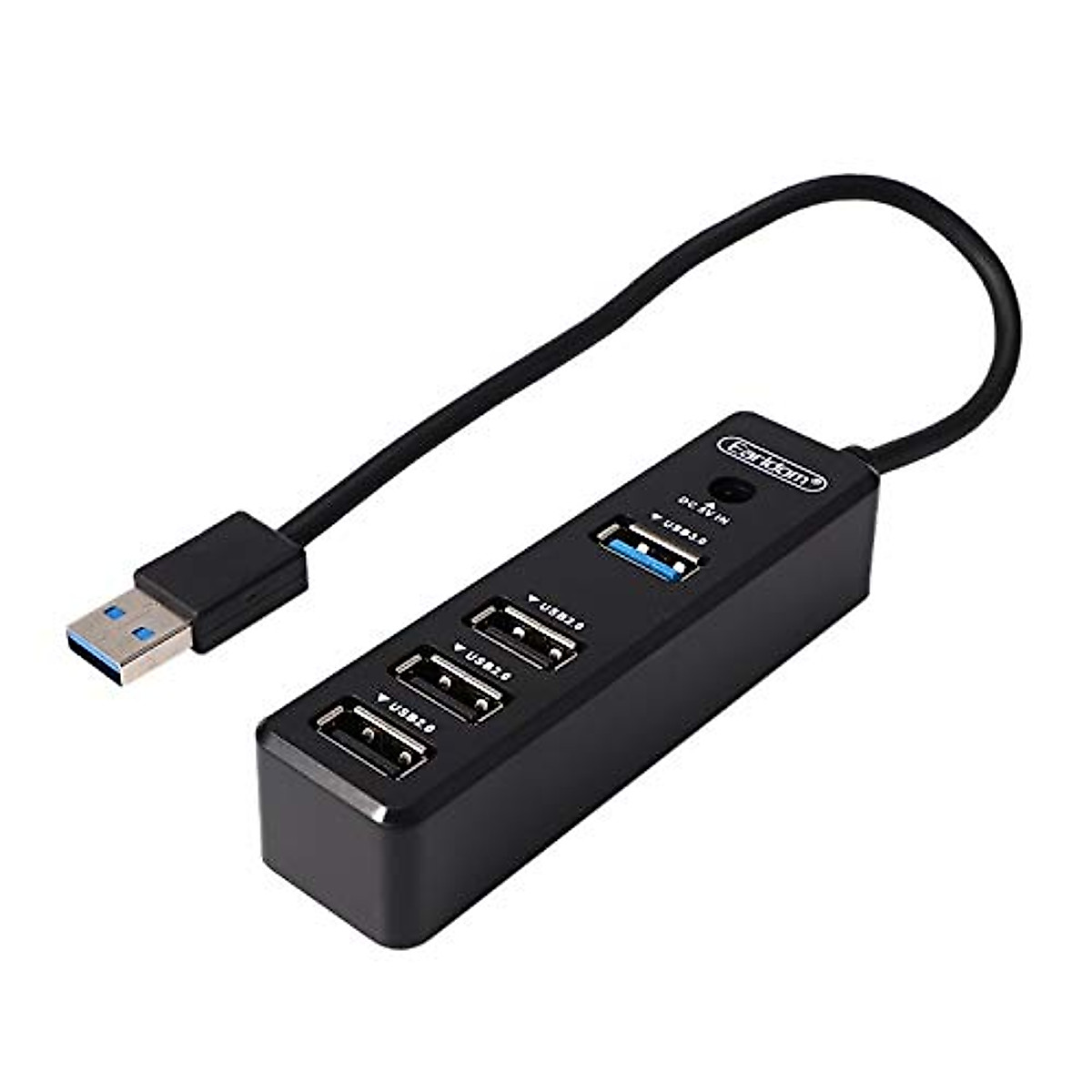 Lysee Cable Winder - Earldom 4 Ports USB 3.0 Hub Splitter with Power Charging Port and Multiple Switch USB Splitter Port Panel Usb3.0 Hub Black - (Color: Black)