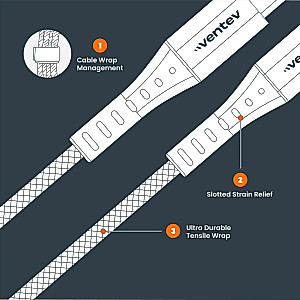 Ventev ChargeSync Alloy Apple Lightning Cable | Universally Compatible with iPhone Devices, Fast Charging, Tangle-Resistant Cord, Mfi Certified, No-Fray Durability | 4Ft Steel Gray (509320)