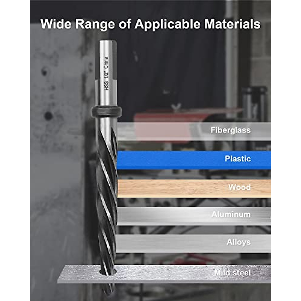 1/2" Drill Bridge/Construction Reamer Bit with 1/2" Shank HSS Taper Chucking Reamer Bit Tool for Steel Metal Wood Alloy Drilling Hole