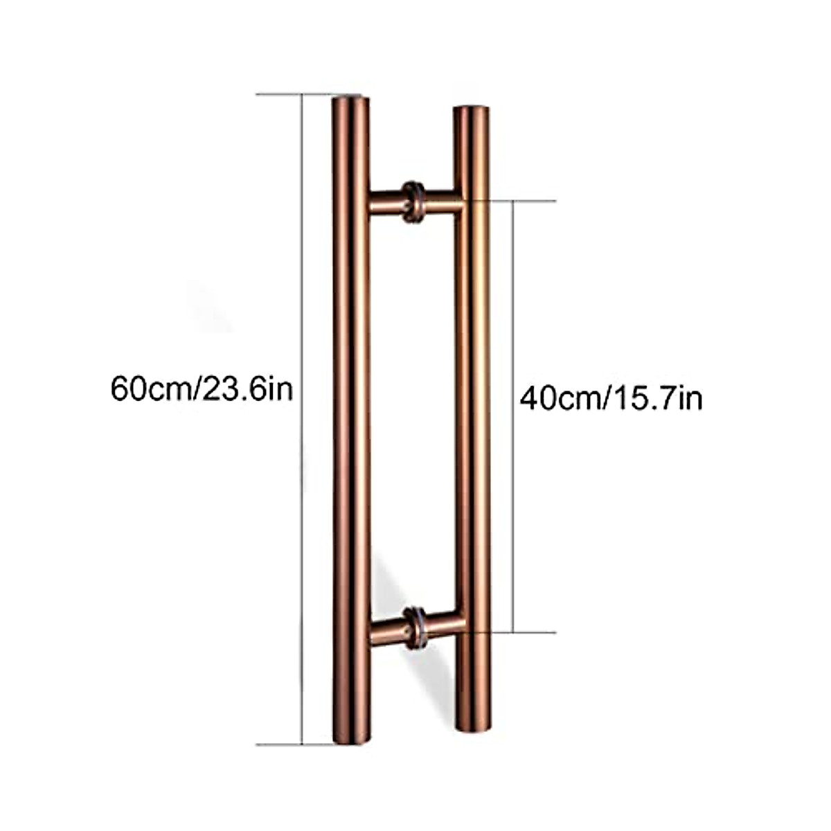 SUCHETA Rose Gold Modern Door Handle for Interior & Exterior Doors