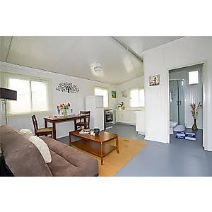 20ft Portable Container Prefab Mobile House with 2 bedrooms, 1 Bath, Kitchen, Windows and Doors (Customizable) for Outdoor Use, Adult Living and Storage with Steel Frame.