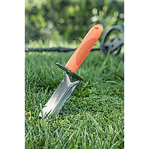 SE Prospector’s Choice Dual Serrated Edge Digger Trowel for Gardening or Gold Prospecting, Includes Carrying Sheath, 12 Inch
