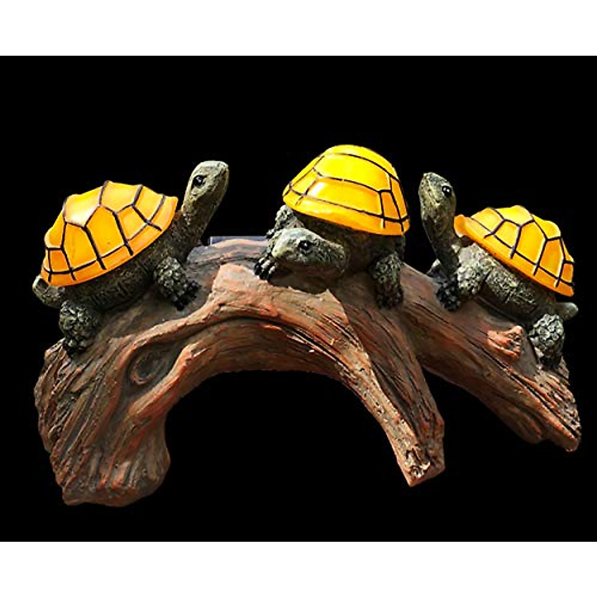 TIBLEN Solar Powered Turtles on Log Garden Decorations , Outdoor Accent Lighting LED Garden Light Decor