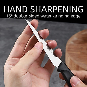 GAINSCOME Fruit Carving Knife Main Knife Super Sharp Stainless Steel Chef Food Carving Tools ABS Material Non-slip Enlarged Handle Mirror Light Process Processing Knife Surface Fruit Paring Knives
