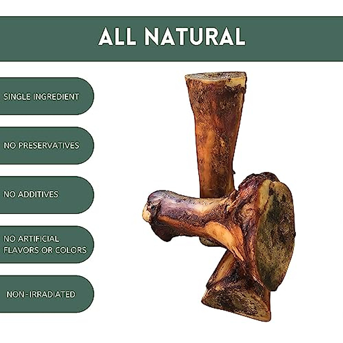 K9 Connoisseur Single Ingredient Dog Bones Made in USA for Large Breed Aggressive Chewers Natural Long Lasting Meaty Mammoth Marrow Filled Champ Bone Chew Treats Best for Dogs Over 50 Pounds 3 Pack