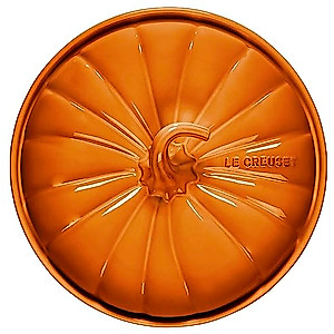 Le Creuset Stoneware Figural Pumpkin Baker with Lid, 9", Persimmon