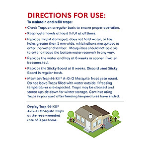 Enoz Trap-N-Kill Mosquito Trap Refills - 2 Replacement Sticky Pads (Pack of 6) - Traps and Kills Mosquitoes - Water and Sticky Pad Design - Safe and Effective - Reusable Mosquito Trap