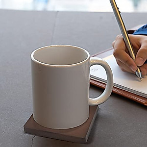 SIJDIEE 4 Inch Wood Drink Coasters, 12 Pack Square Bulk Wooden Coasters with Non-Slip Silicon Dot Stickers for Bar Kitchen Home Dinner Table Decor