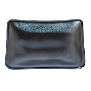 Lucky Star Melamine Soy Sauce Dishes Wasabi Sushi Sashimi Rectangular Plastic Dipping Plates, 4-1/8" X 2-1/2" X 1-1/8” H, Capacity: 1.8 oz, Black, Black (96)