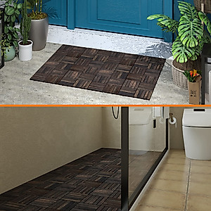 Interbuild Acacia Hardwood Interlocking Patio Deck Tiles, 12" × 12" (Pack of 10), Easy to Install Floor Tile for Both Indoor & Outdoor Use - Espresso