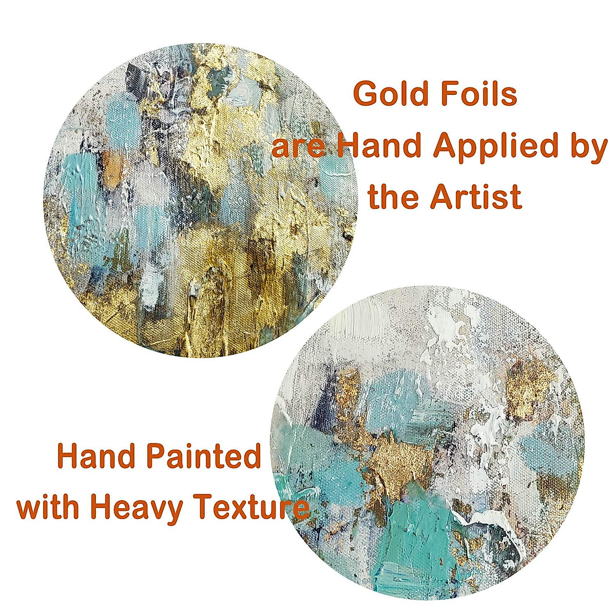 Abstract Canvas Artwork Modern Painting: Gleaming Gold Picture on Canvas for Home Wall Art Decor