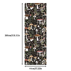 Adhesive Shelf Liner,Boho Mushroom Contact Paper for Cabinets,Vinyl Film Decorative Drawer Liner for Bedroom Dresser Sticker 17.3 inch x 118 inch (Boho Mushroom, 17.3 inch x 118 inch)