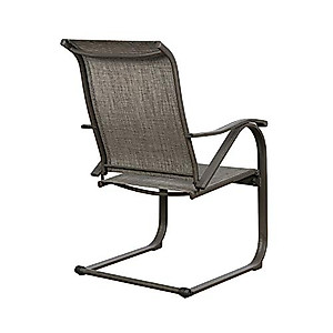 Patio Tree Outdoor Spring Motion Dining Chairs, Patio Bistro Chairs with Textilene Steel Frame, Set of 2