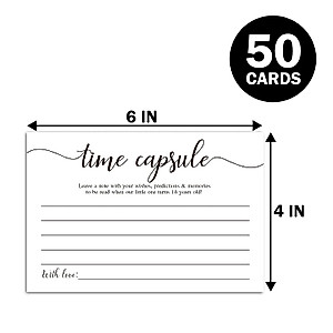 KRUCVOJO 50 Time Capsule Cards for 1st Birthday or Baby Shower Game Activity,Advice and Wishes Cards,and Anniversary Card for Baby Shower Party Supplies.