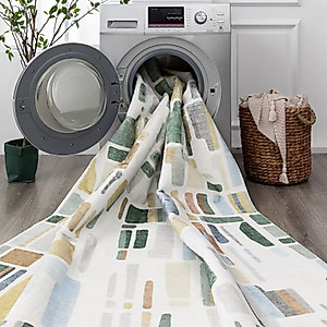 DECOMALL ANNIKA Washable Door Mat, Modern Abstract Geometric Non-Shedding Small Rugs for Entrance Welcome Mat, Multi 2’x3’