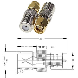 exgoofit F Type to SMA Male Female Coax Connector Coaxial Adapter 2 Sets 6 Pcs