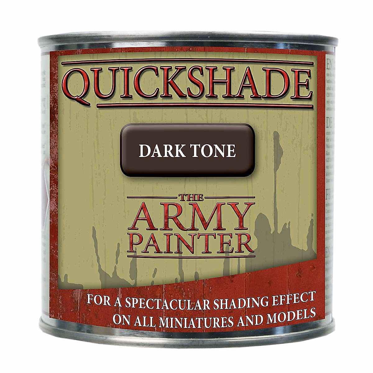 The Army Painter Quickshade Miniature Varnish for Miniature Painting, Dark Tone Model Paint Quickshade Varnish, Pot/Can, 250 ml, Approximately 8.45 oz