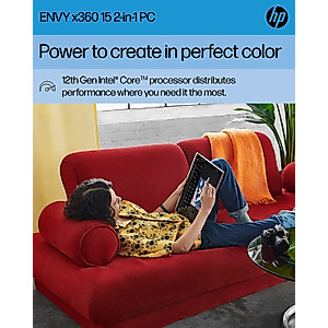 HP 2023 ENVY X360 15.6" FHD IPS Touch 2-in-1 Laptop Intel 12-Core i7-1260P Iris Xe Graphics 32GB DDR4 1TB NVMe SSD HDMI2.1 Thunderbolt 4 WIFI AX BT Backlit KB Fingerprint Windows 11 Pro w/RE USB