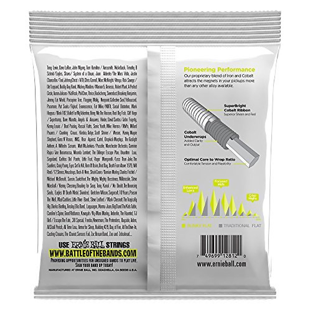 Regular Slinky Cobalt Flatwound Electric Bass Strings 50-105 Gauge