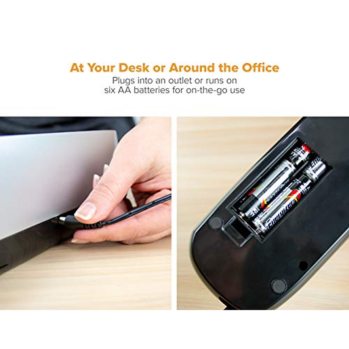 Bostitch Office Electric 3-Hole Punch, AC Adapter or Battery Powered, Max Sheet Capacity 12 Sheets, Black (EHP3BLK)