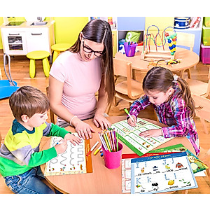 Uranus&No.1 Preschool Learning Activities Handwriting Practice Book for Kids, Toddlers Educational Montessori Toys Learn to Write Tracing Number Letters Workbook for 3 4 5 6 Years Old Kindergarte