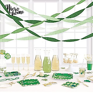 NICROHOME Wedding Party Decorations, 8 Rolls Gradient Green Crepe Paper, Streamers for Wedding, St Patricks Day Decorations, Baby Shower, Green Party, Birthday, 82Ft Long
