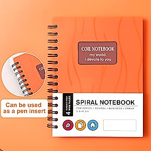 Yoment Spiral Notebook 6'' x 8'' Wide Ruled 5 Subject Notebooks with Dividers Tabs for Work Wide Ruled 240 Pages Lined Journal Multi Subject Notebook for Note Taking, Back to School, Gifts, Orange