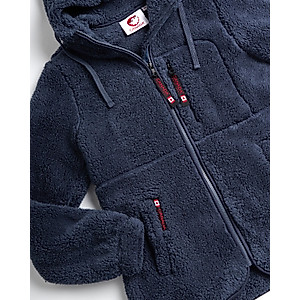 CANADA WEATHER GEAR Women’s Fleece Sweatshirt Jacket - Full Zip Sherpa Fur Bomber Jacket - Teddy Coat for Women (S-XL), Size Large, Dusty Blue