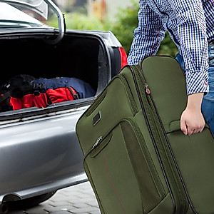 Verdi Softside Expandable Luggage with Spinner Wheels, color, 2-Piece Suitcase Set (20/24) olive