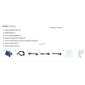 Compatible Atmel AT AVRISP mkII AVR ISP mk2 USB MCU AVR XMEGA In-System Programmer Studio 4/5/6 ISP PDI interface @XYGStudy