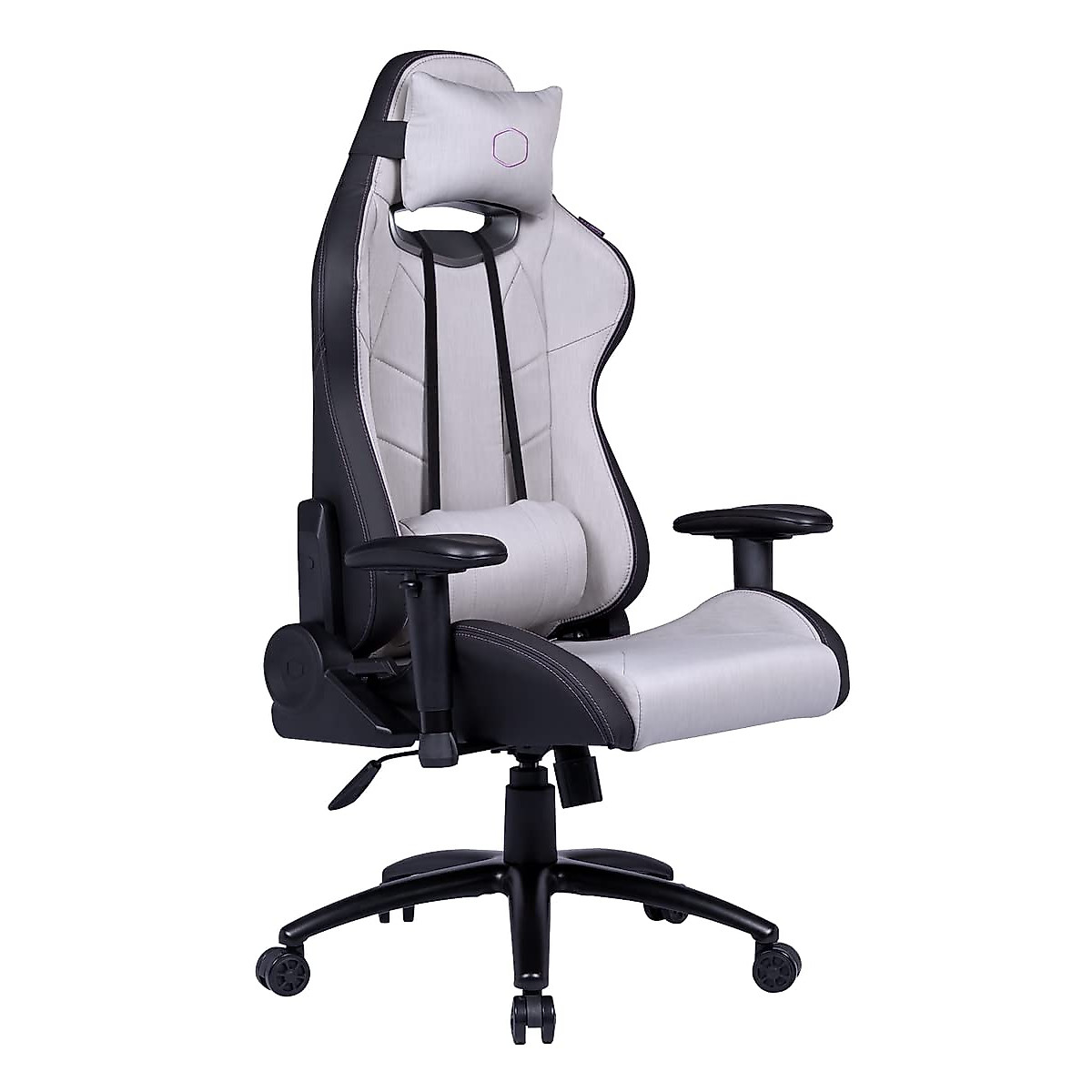 Cooler Master Caliber R1S Gaming Chair for Computer Game, Office and Racing Style Gamer, Comfy Ergonomic Reclining High Back Desk Chairs with Arms & Seat Adjustment Lumbar Support - Rose Gray
