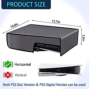 Horizontal PS5 dust cover Waterproof Anti-Scratch Protector Sleeve Dust Cover For PS5 Console Guard With Back Cable Port For Playstation 5 Console Digital & Disk Version