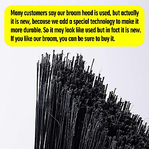 Yocada Heavy Duty Broom and Dustpan Set 3PCS Brooms Commercial Outdoor Indoor Perfect for Courtyard Garage Lobby Mall Market Floor Home Kitchen Room Office Pet Hair Rubbish