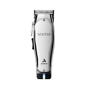 Andis 12660 Professional Master Corded/Cordless Hair Trimmer, Adjustable Carbon Steel Blade Hair Clipper for Close Cutting, Chrome