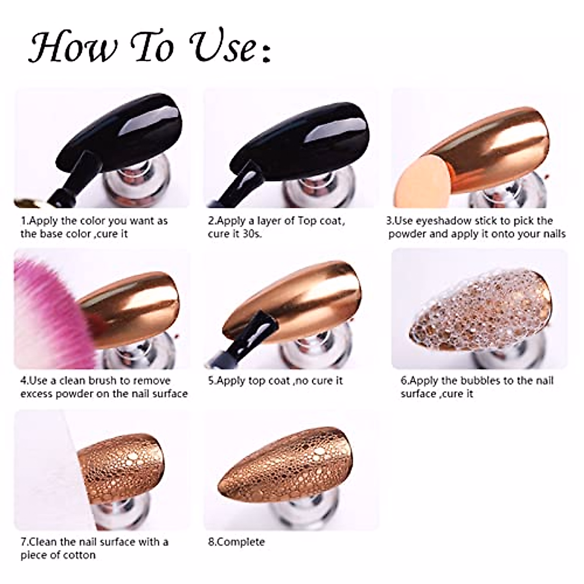 2 Boxes Apple Gold Chrome Nail Powder Metallic Mirror Effect Holographic Aurora Chameleon Pigment Nail Art Glitter for Nail Art Gel Polish Mermaid Unicorn Dipping Powder Decoration Design