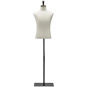 Tailors Dummy Mannequins Display Stable Stand Male Mannequin Torso Body Dress Form Busts with Metal Base Manikin Dummy Model for Clothing Dressform Mannequin