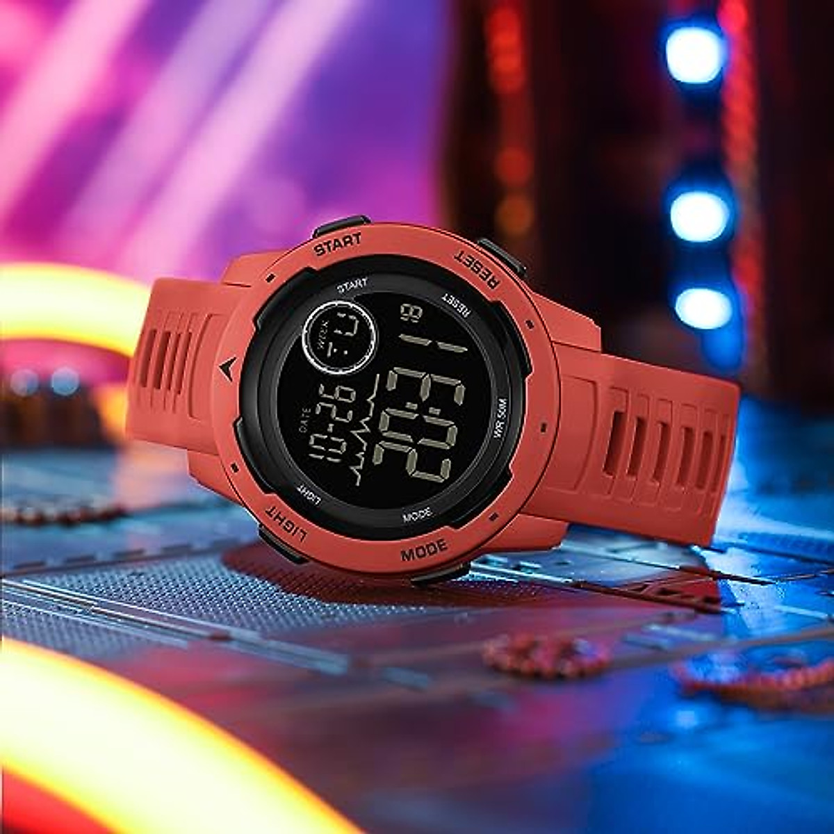 findtime Men's Digital Watch 50M Waterproof Tactical Watch Backlight Stopwatch Alarm 12/24H Sport Outdoor Wrist Mens Watch