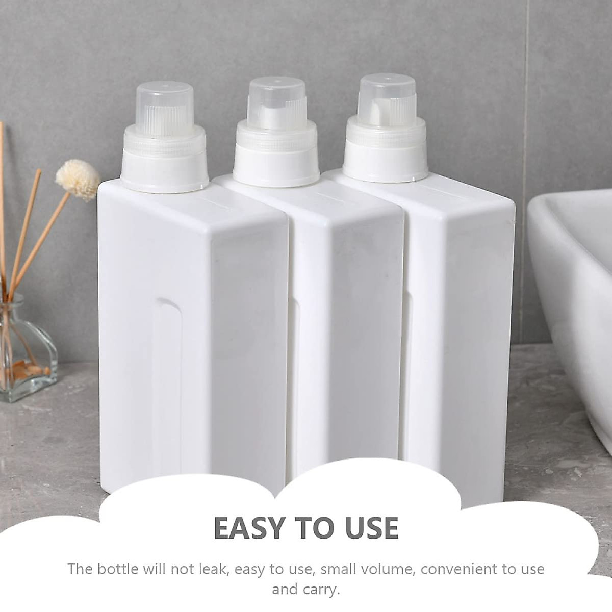 CIYODO 1000ml Empty Laundry Bottles Reusable Refillable Storage Bottle for Lotion Shampoo
