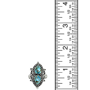 YoTreasure Blue Copper Turquoise Sterling Silver Designer Ring