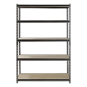 Muscle Rack UR482472PB5PAZ-SV Silver Vein Steel Storage Rack, 5 Adjustable Shelves, 4000 lb. Capacity, 72" Height x 48" Width x 24" Depth