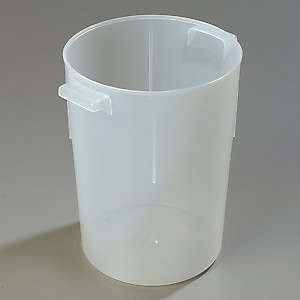 Carlisle FoodService Products Bain Marie Round Food Storage Container for Kitchens, Restaurants, Catering, Plastic, 8 Quarts, Clear