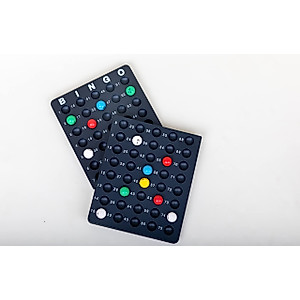 jiujiu&liuliu Deluxe Bingo Game Set - Metal Cage with Calling Board, 18 Bingo Cards,150 Colorful Bingo Chips,75 Colored Balls, Perfect for Family Events, Parties