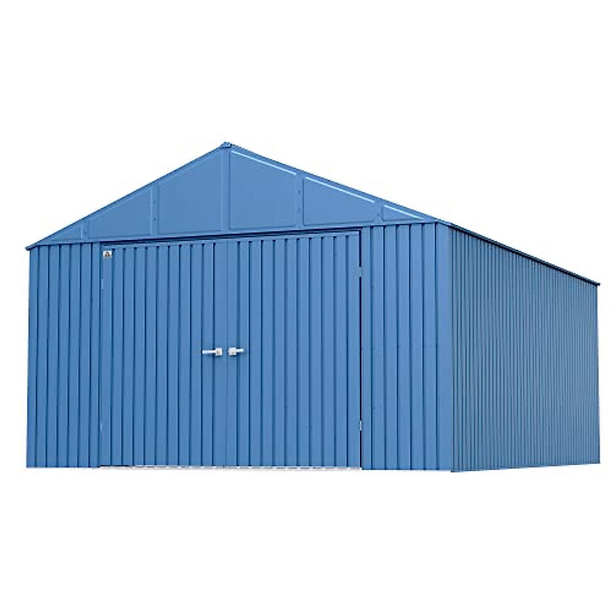 Arrow Shed Elite 12' x 16' Outdoor Lockable Gable Roof Steel Storage Shed Building, Blue Grey