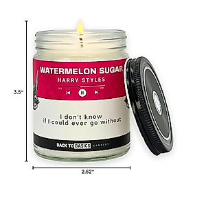 Back to Basics | Watermelon Sugar - 9oz Soy Wax Lavender Scented Candle for Home Decor, Birthday Gifts for Women, Men, Best Friend | Relaxing Aromatherapy Made in USA
